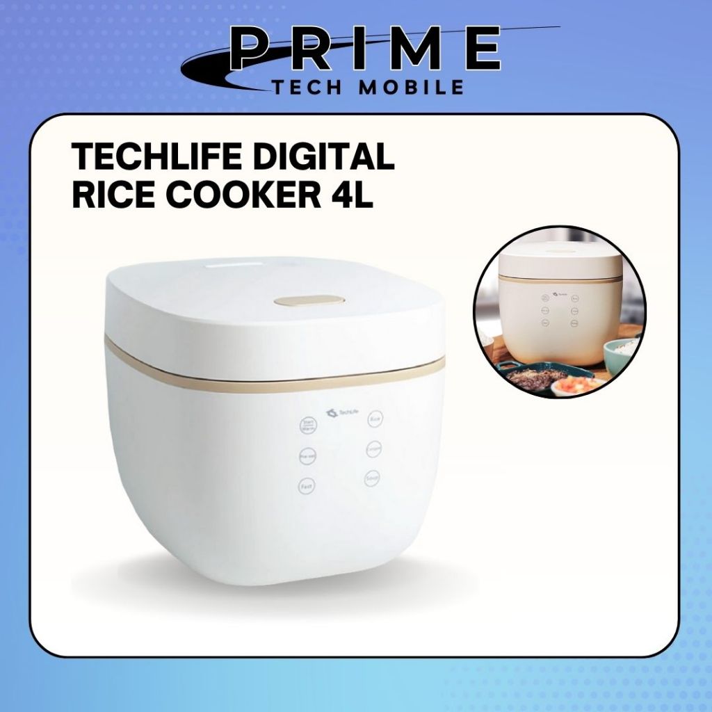 TechLife Digital Rice Cooker Premium Non-Stick Coating/24 Hour Pre-Set ...