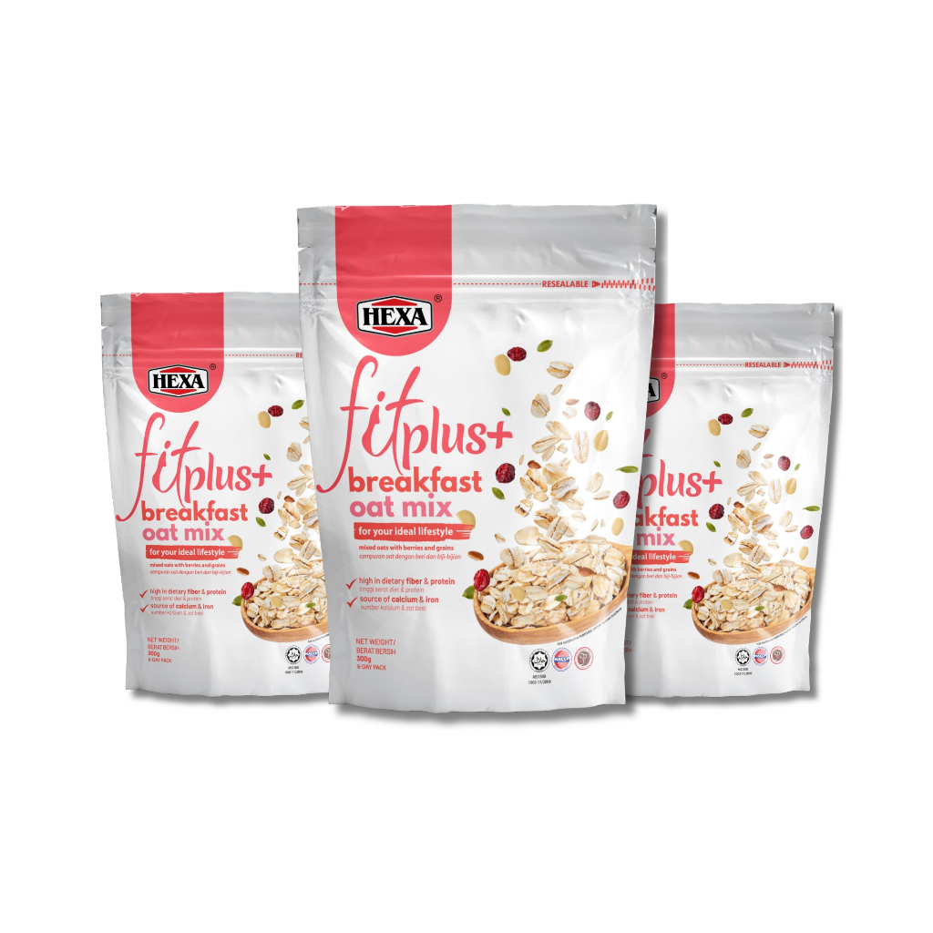 HEXA Fitplus Breakfast Oat Mix 300gm x 3pkt SET | Shopee Malaysia