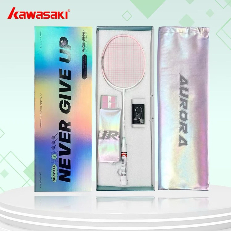 Kawasaki Aurora 7 Gift Set Badminton Racket Full Carbon Fiber 5U 18 ...