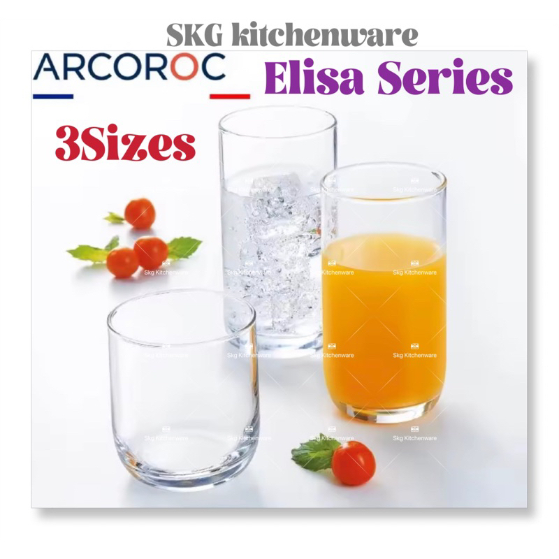 Arcoroc Elisa Series Tempered Hi Ball Juice Glass Whisky Wine Rock ...