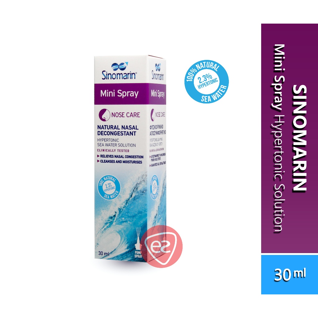 Sinomarin Mini Spray Natural Nasal Decongestant Hypertonic Sea Water ...