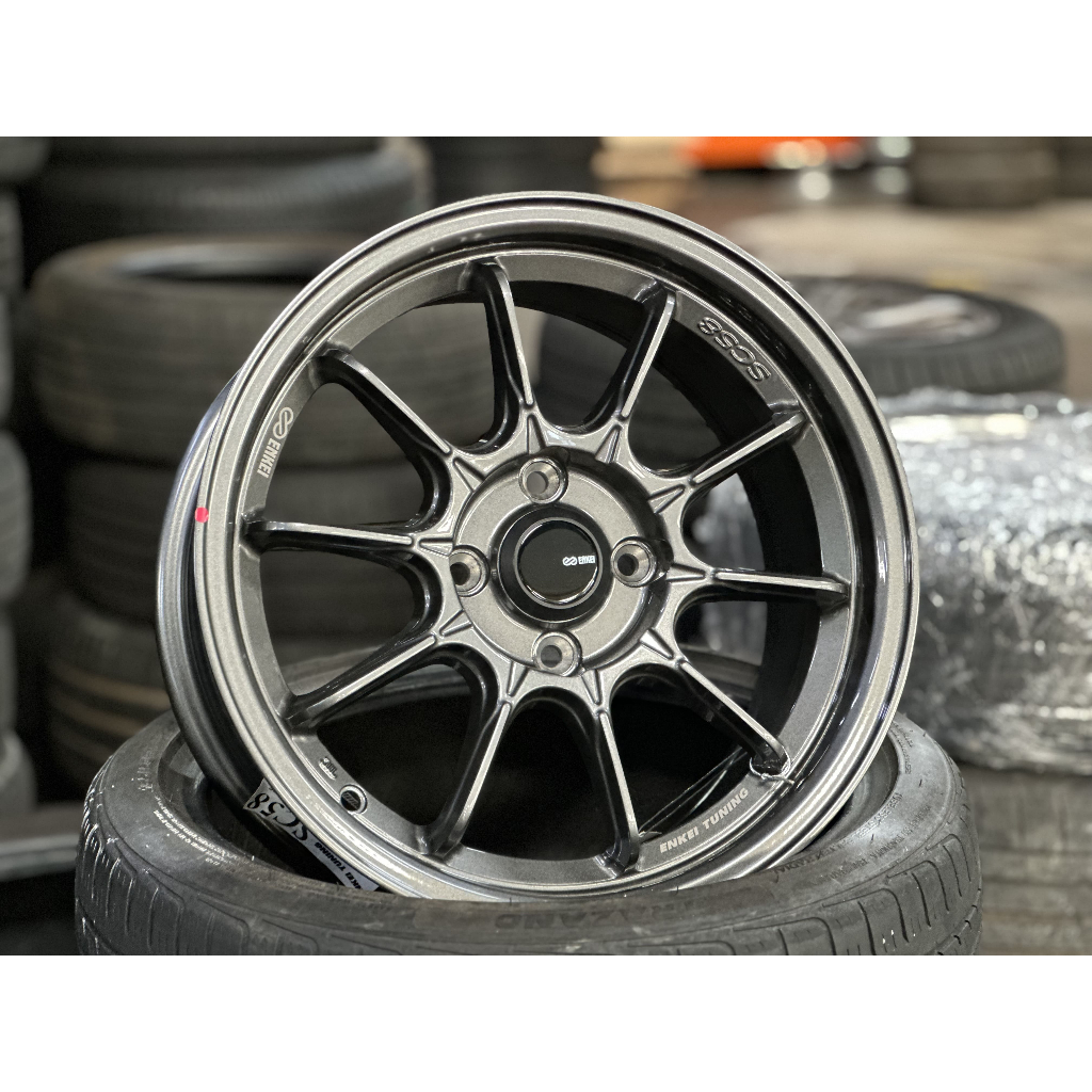 NEW 15X7J Enkei Tuning SC58 Rim (set of 4) Gunmetal 4X100 City Jazz Vios Yaris Myvi Mazda 2 ...