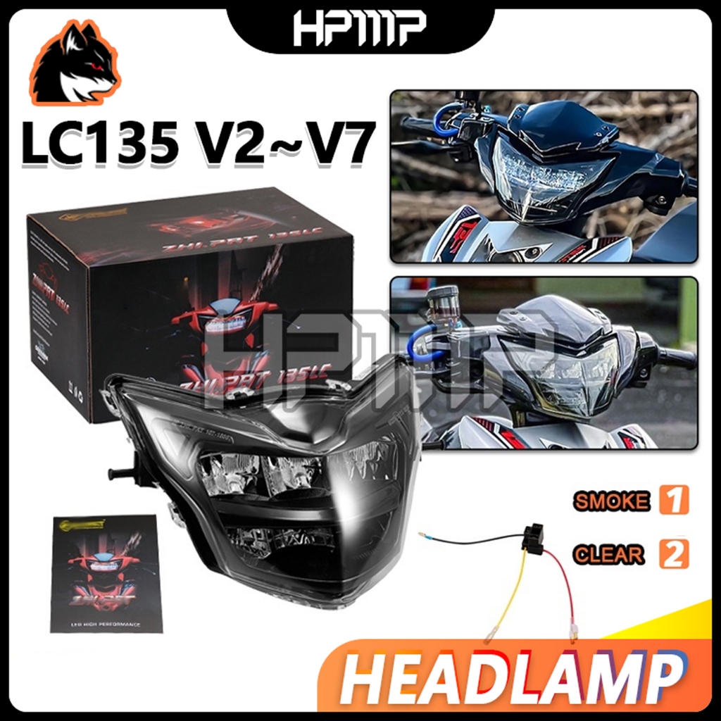 Head Lamp LC135 LC V1 V2 V3 V4 V5 V6 V7 LED Lampu Depan Head Lamp Super Lampu Terang Head Light ...
