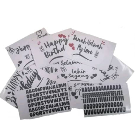 (READY STOCK) STICKER BELON HAPPY BIRTHDAY STICKER CUTTING HITAM SIZE ...