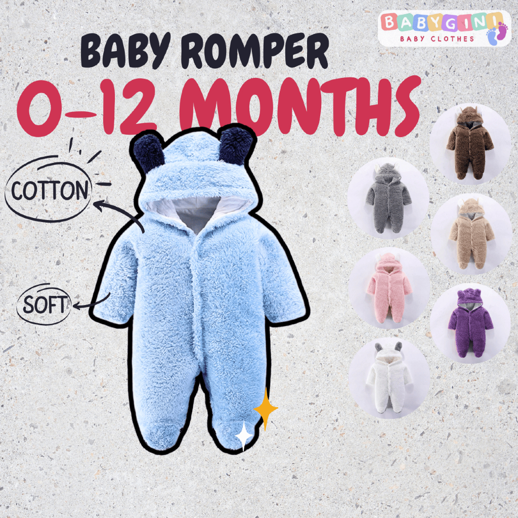 Baby Romper 0–18 Months Winter Warm Cotton Suit Baju Sejuk Bayi Tebal ...