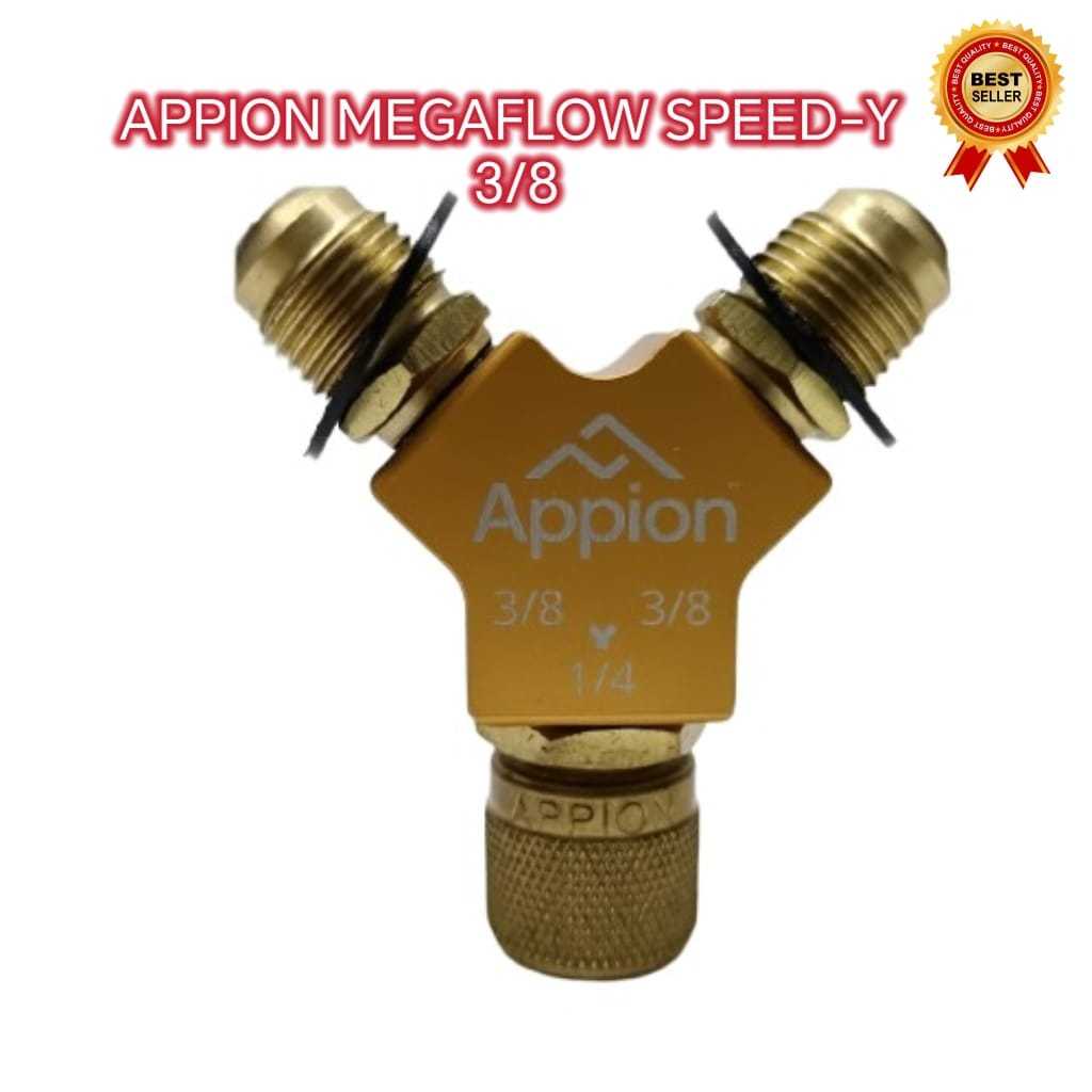 APPION MEGAFLOW SPEED- Y 20MICRON 3/8IN PORT 3HUN EVACUATION & VACUUM PUMP FITTING CONNECTOR ...