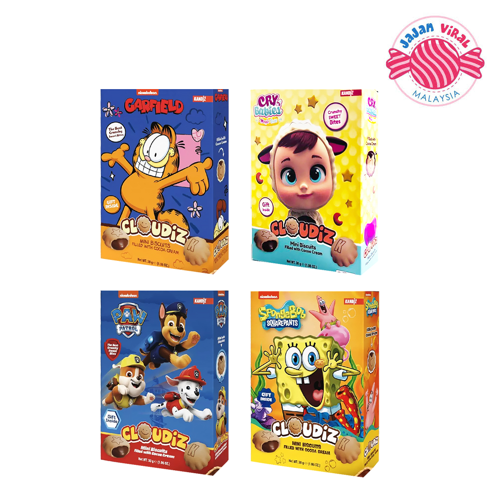 KANDIZ CLOUDIZ BISKUT MINI DENGAN INTI KRIM COKLAT – 30G | Shopee Malaysia