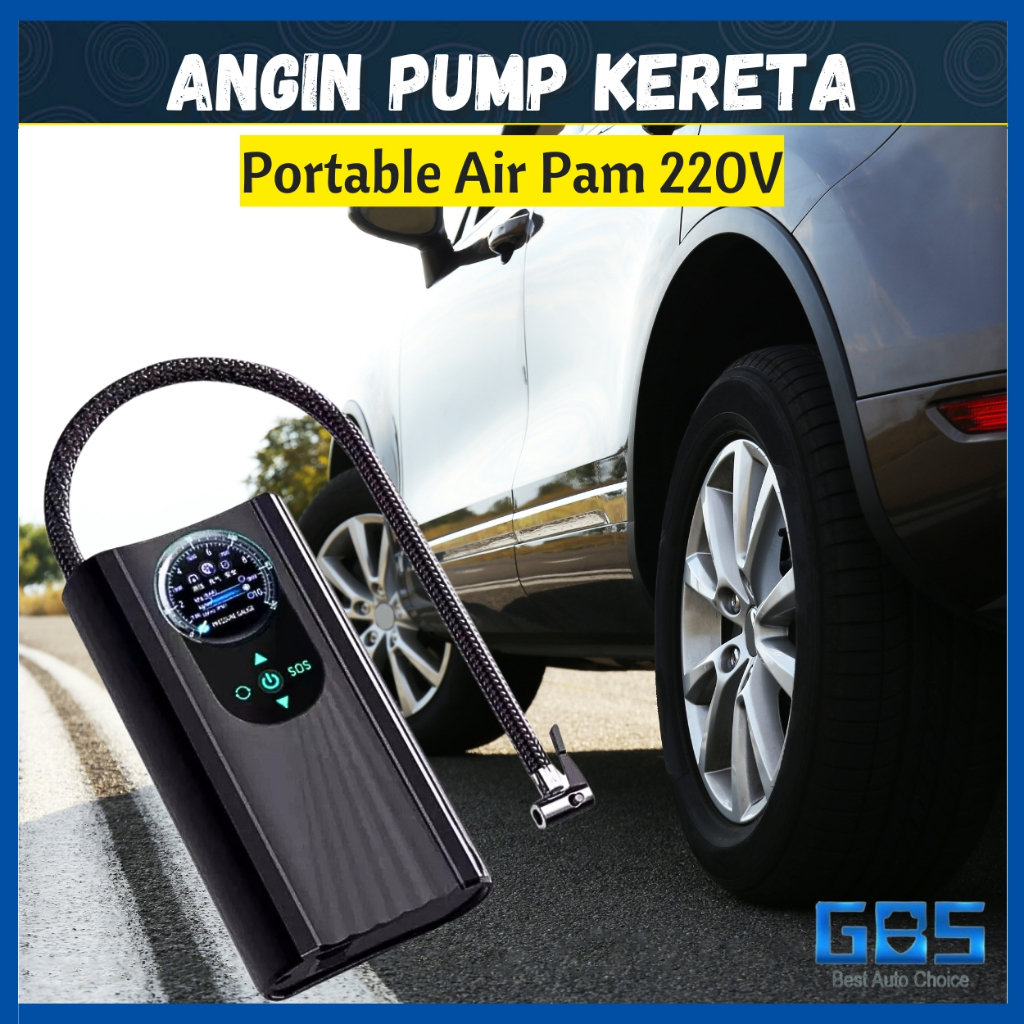 GBS Car LED 120W 12V Portable Air Compressor Automatic Car Tyre Pump ...