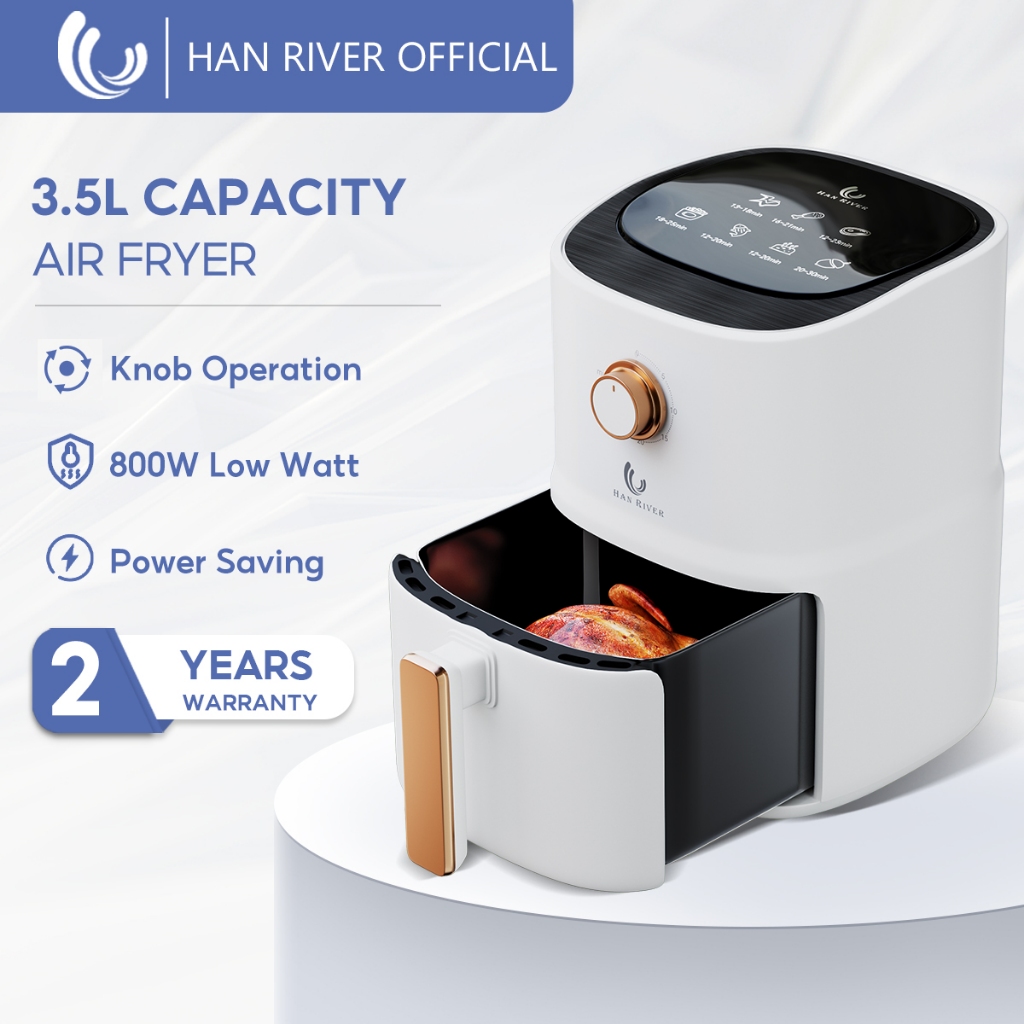 HAN RIVER Air Fryer 3.5L Non-Stick Coating Oil Free Smokeless ...