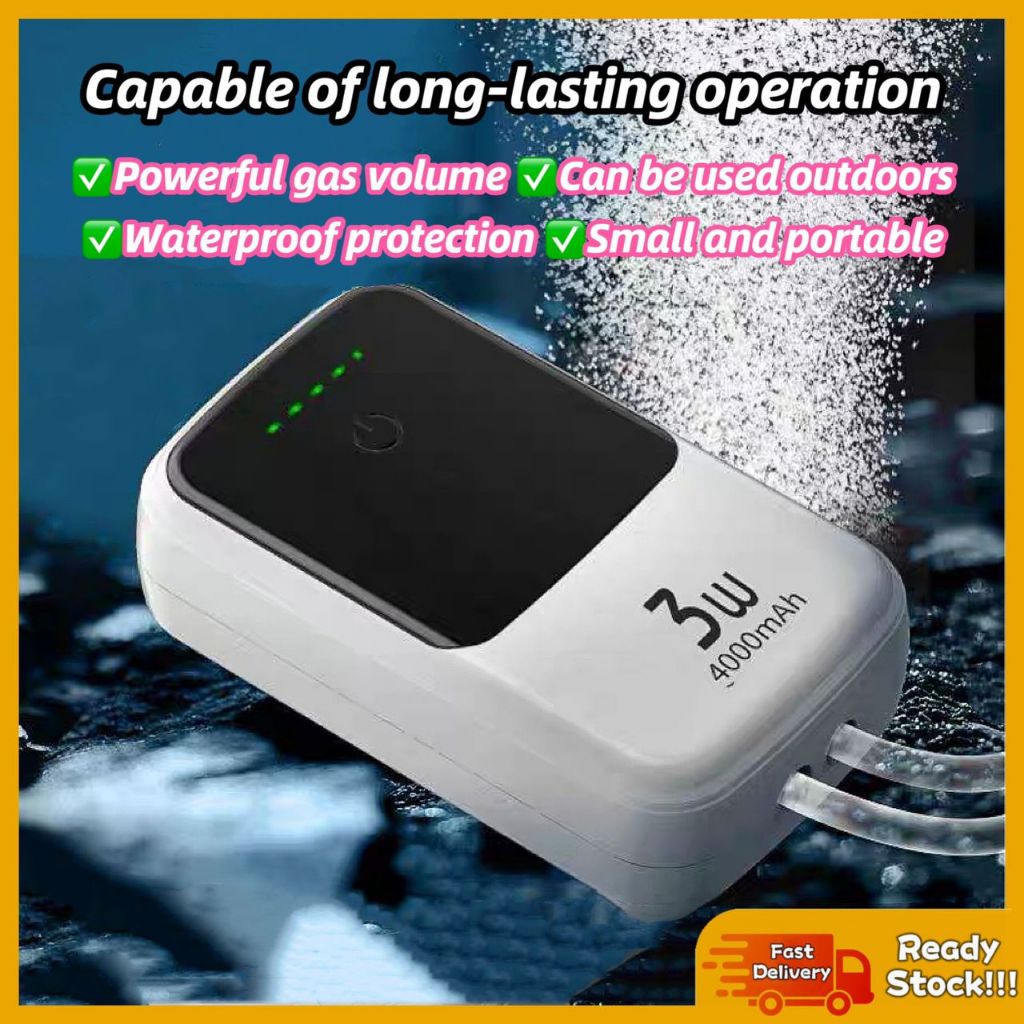 JINGYE Super Silent Oxygen Waterproof AC/DC Air Pump For Fish tank YE-1000S/YE-2000L(READY STOCK ...