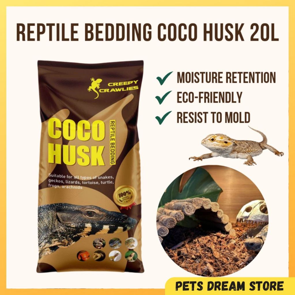 Reptile Bedding Coco Husk Coarse Grade 20L coconut chips soft snake ...