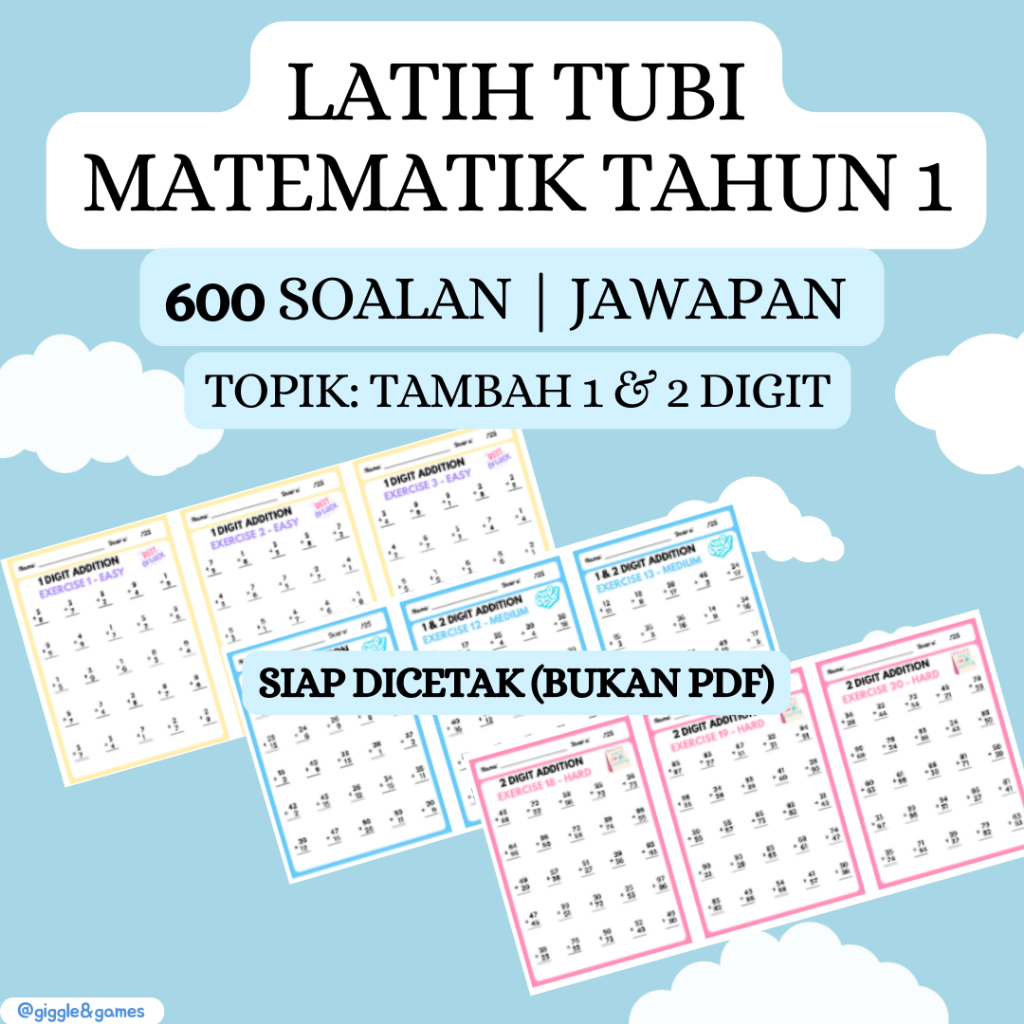 HP1 - Hardcopy Year 1 Primary Addition Tahun 1 Tambah Latih Tubi ...