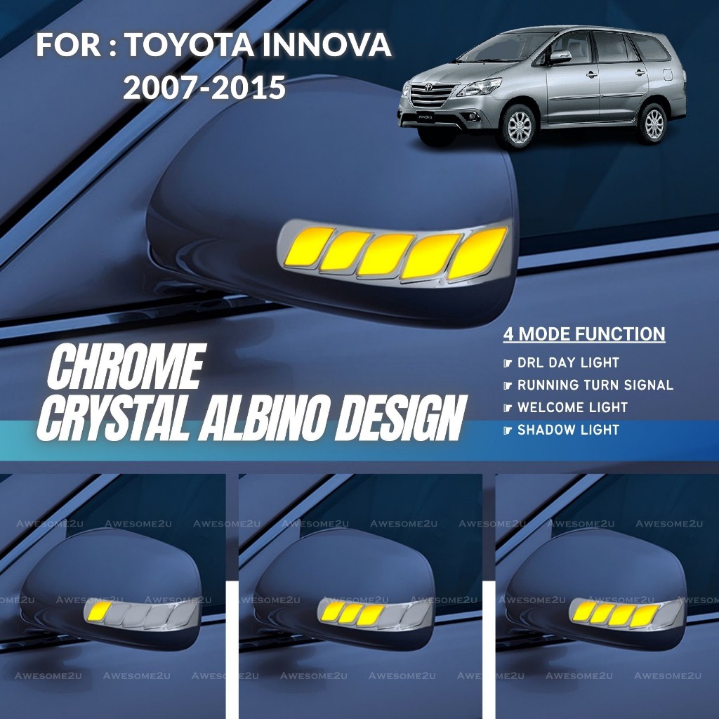 Awesome2u Toyota Innova 2007-2015 Car Side Mirror LED Lamp Chrome ...