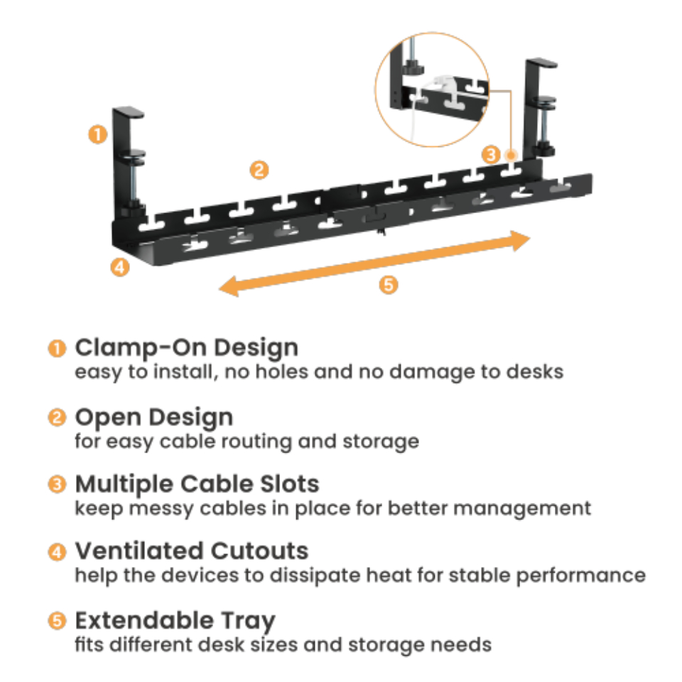 the Aryl™ Cost-Effective Clamp-On Cable Management Tray | Shopee Malaysia