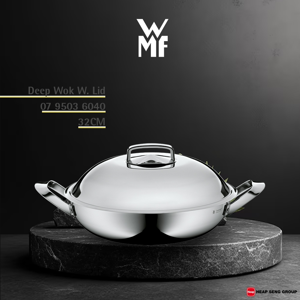 WMF Chinese Deep Wok with Lid - (32CM) [Model: 0795036040] - Cookware ...