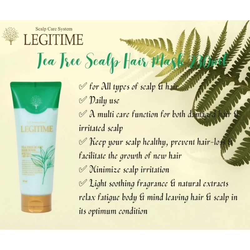 Legitime Tea Tree Scalp Hair Mask (230ml) | Shopee Malaysia