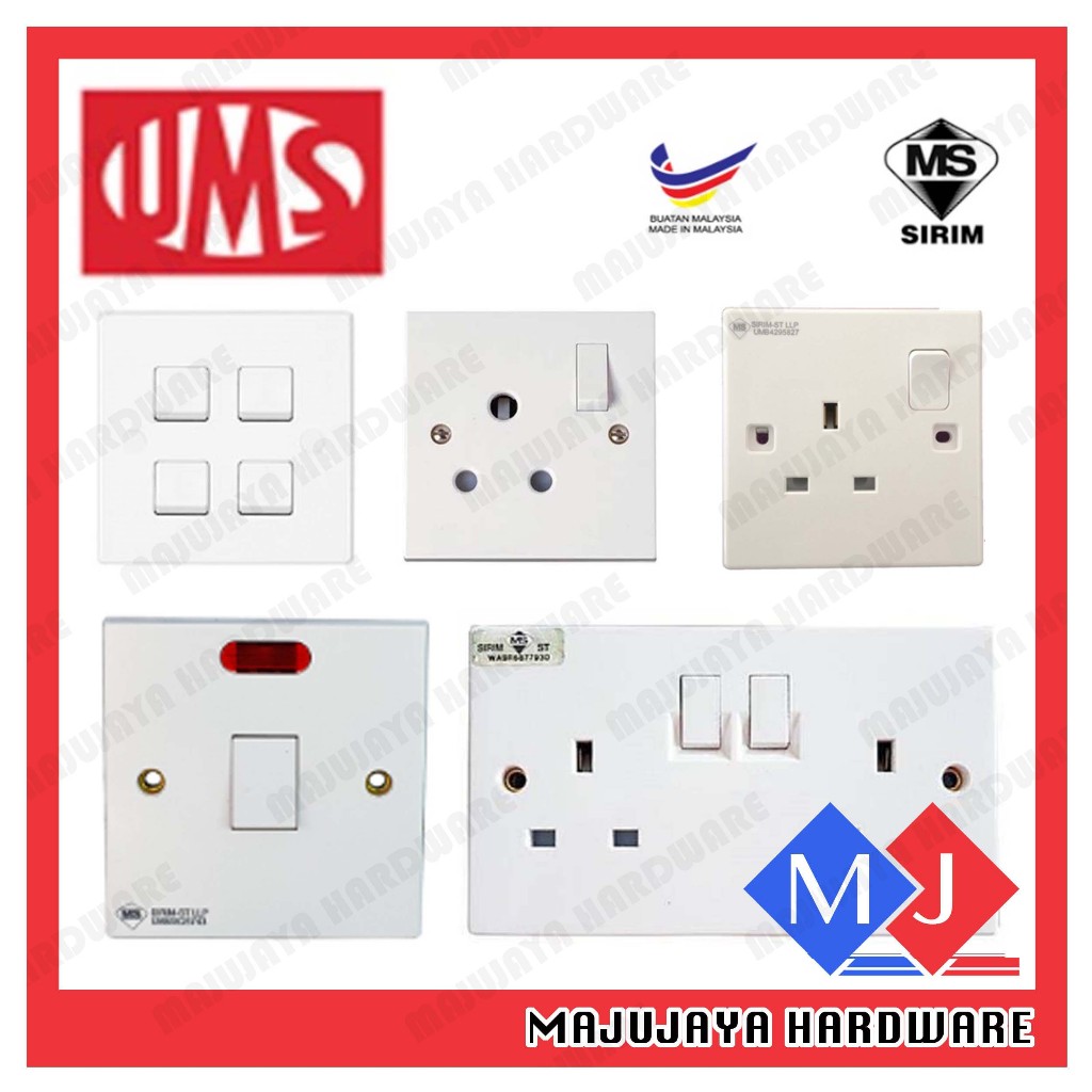 UMS 13A 250V 3PIN Switch Switched Socket Outlet Plug SIRIM Good Quality ...