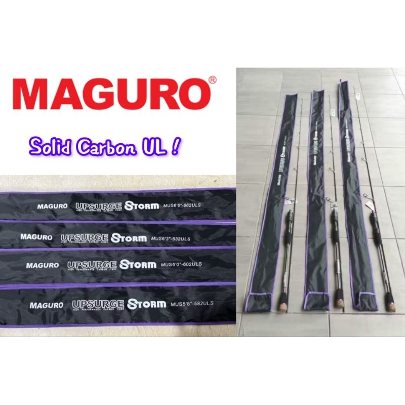 MAGURO Upsurge Storm UL High Quality Solid Carbon Ultra Light Fishing ...