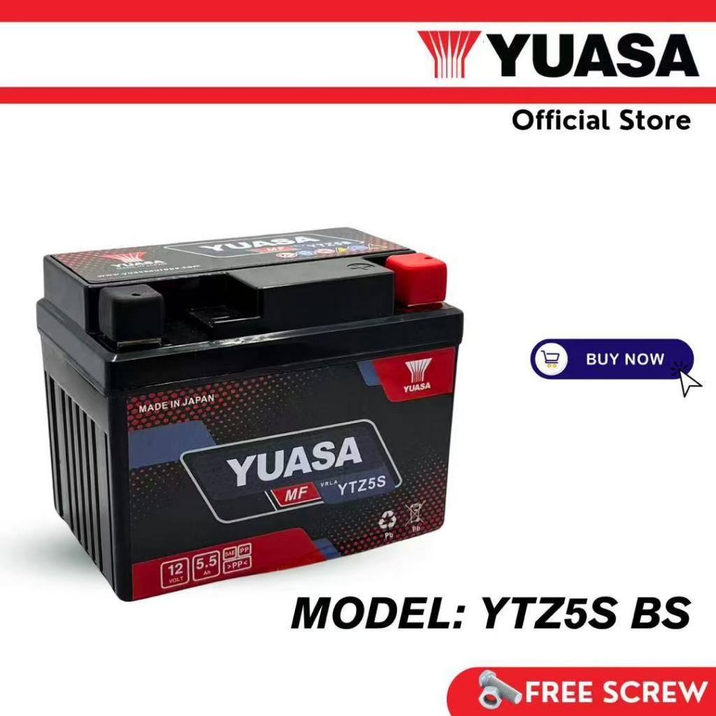 YUASA YTZ5S YTZ5 BATTERY HONDA YAMAHA EX5 DREAM WAVE WAVE110 WAVE125 ...