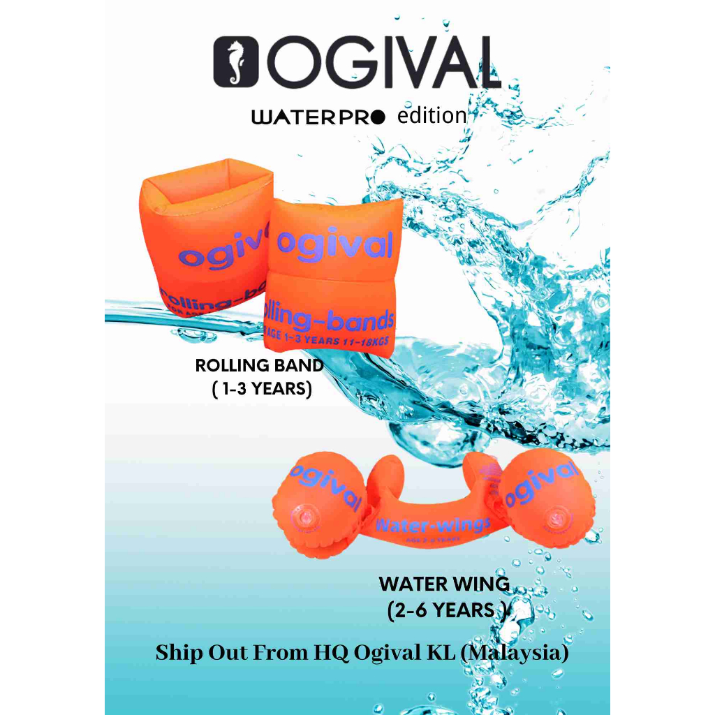 Ogival Kids 2-6 years Inflatable Pool Float #Water Wings & Rolling Band ...