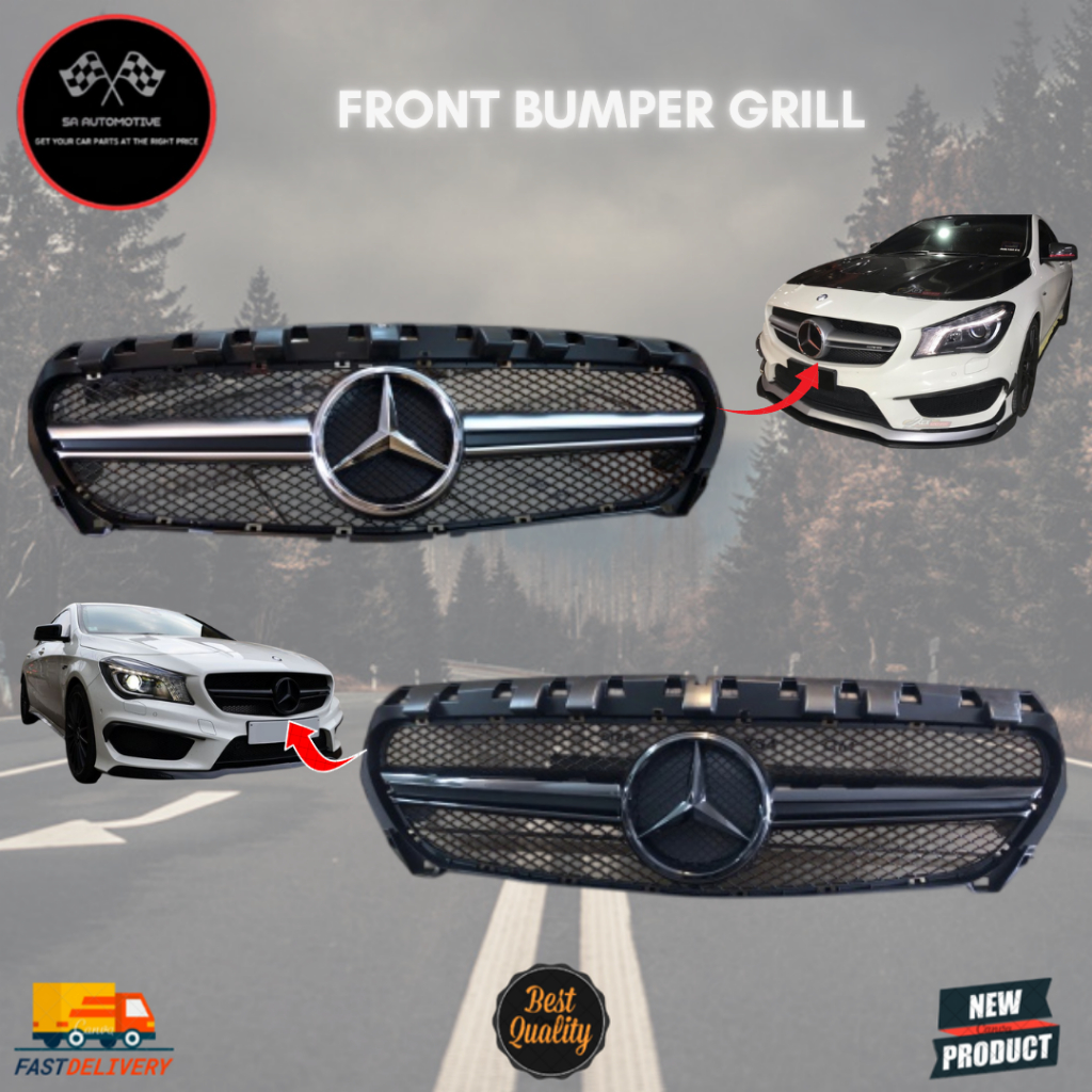FRONT BUMPER GRILL MERCEDES BENZ W117 CLA AMG MODEL BLACK CHROME ...
