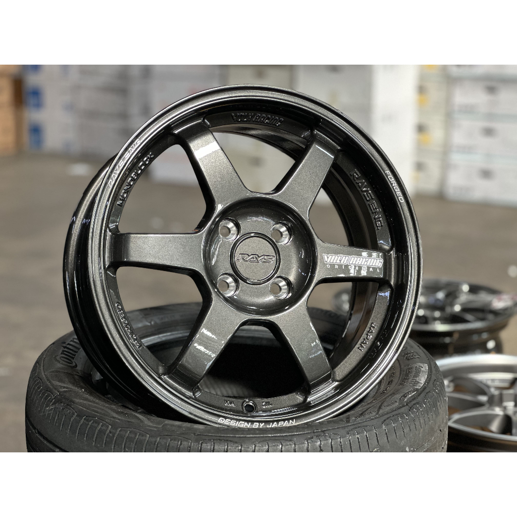 NEW 16X7J AOW TE37 Rim (set of 4) Dark Gunmetal 4X100 for City Jazz Vios Yaris Myvi Mazda 2 ...