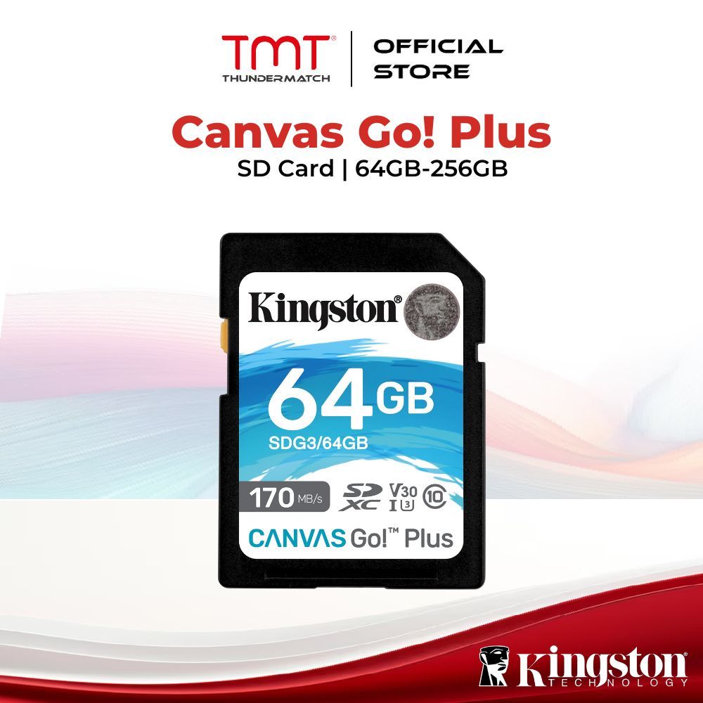 TMT Kingston Genuine Canvas Go! Plus SD Memory Card (64GB/128GB/256GB) | Shopee Malaysia