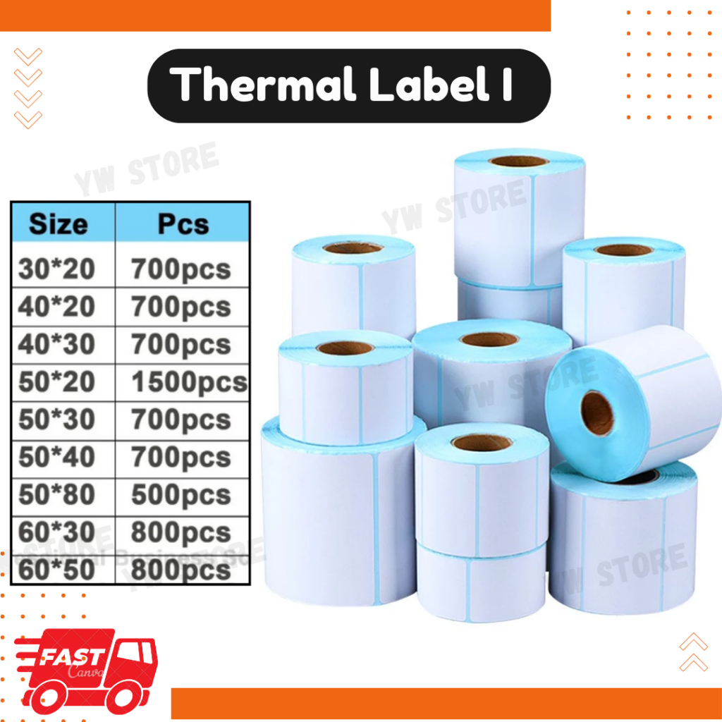 Thermal Label I Label Thermal Paper Label Roll Logistic Barcode Sticker ...