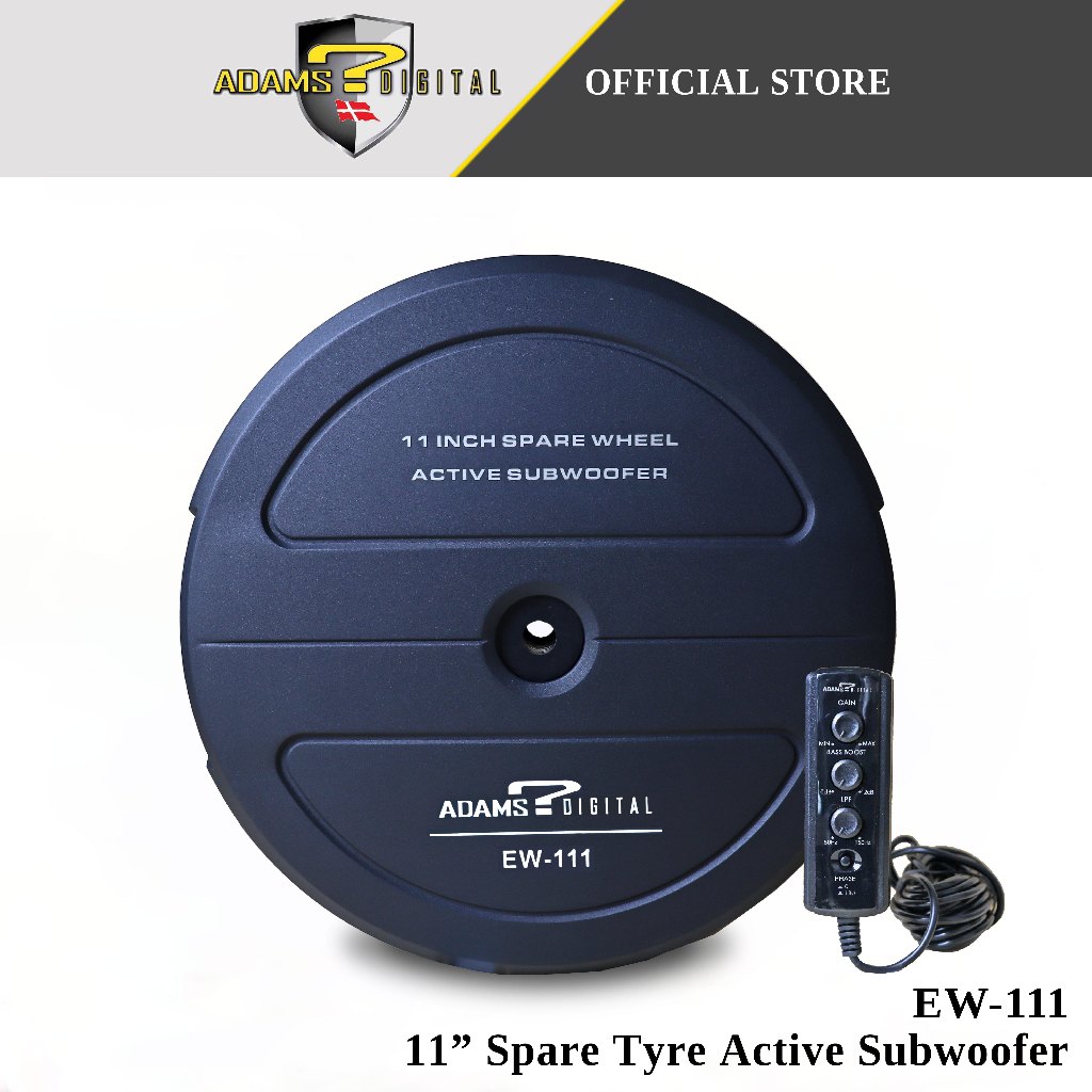 Adams Digital 11inch Spare Tire Active Subwoofer Enclosure and Built-In ...