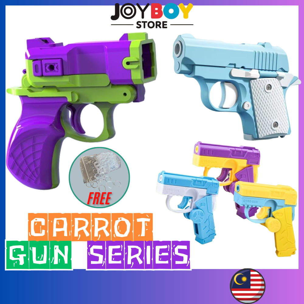 3D Gravity Rubber Band Carrot Gun Fidget Decompression Toy Mini 1911 ...