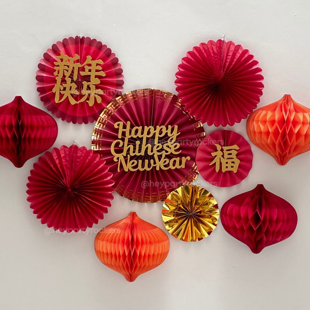 Chinese New Year Backdrop Paper Fans for CNY Lunar New Year Celebration ...