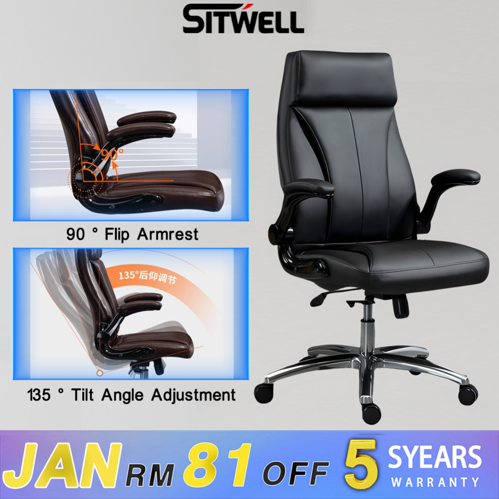 SitWell Office Chair Reclinable Ergonomic Boss Chair Kerusi Pejaba ...