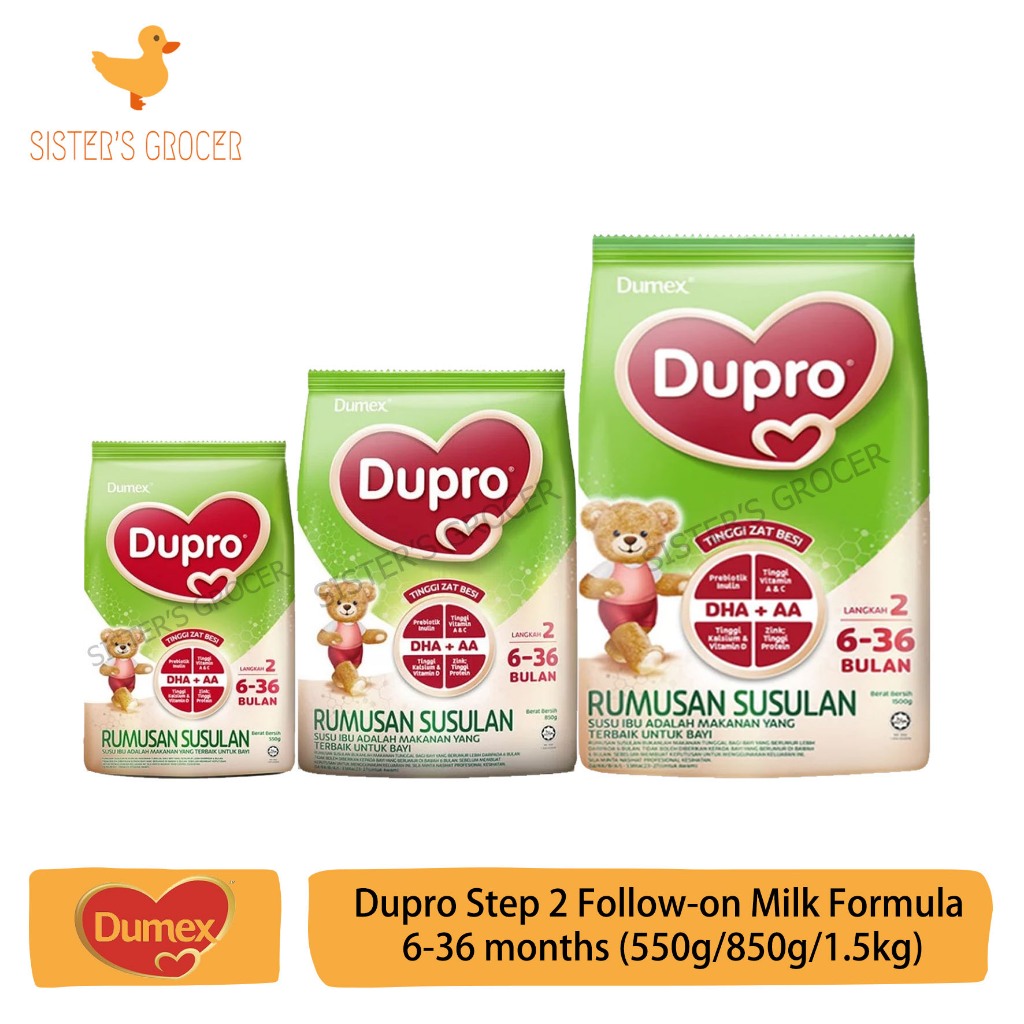 Dumex Dupro Step 2 Follow-on Milk Formula 6-36 months (550g/850g/1.5kg ...