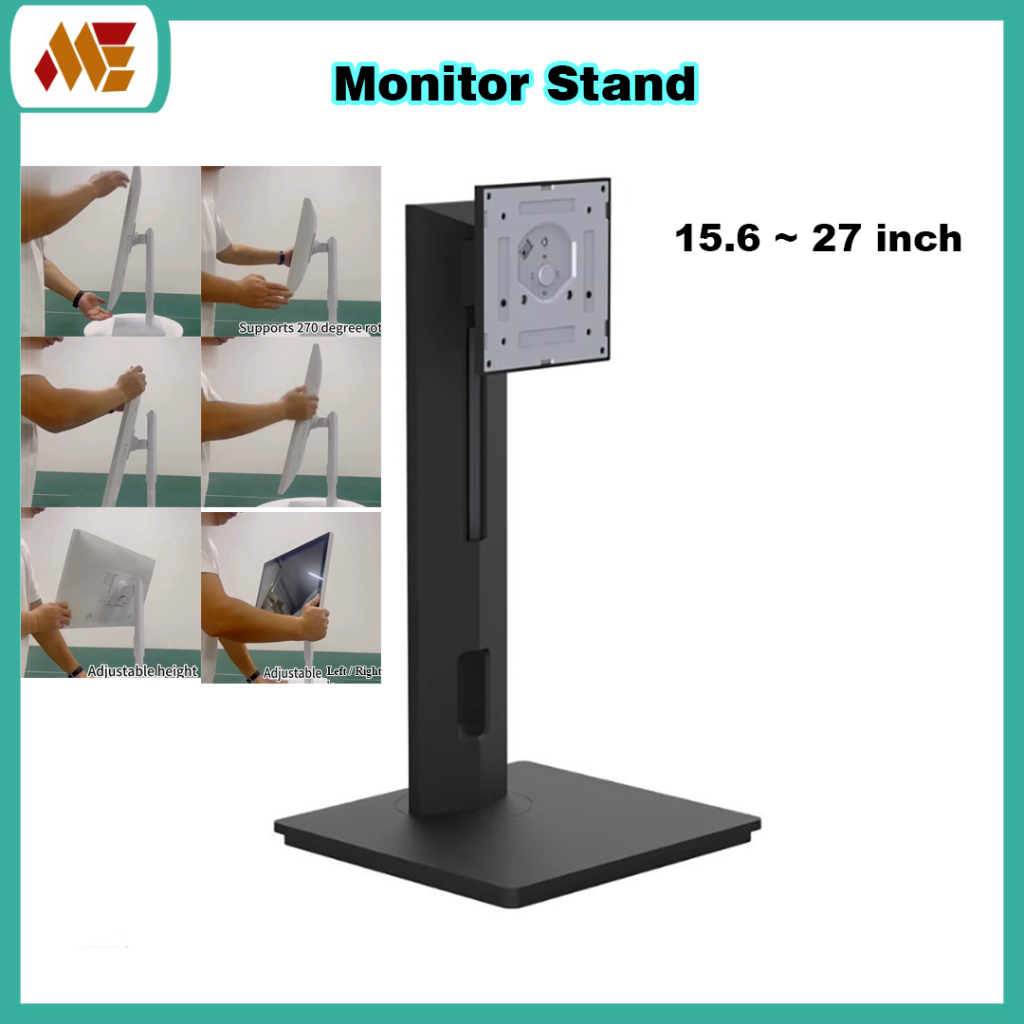 15.6 - 27 inch Rotatable Monitor Stand Height Adjustable Tilt VESA ...