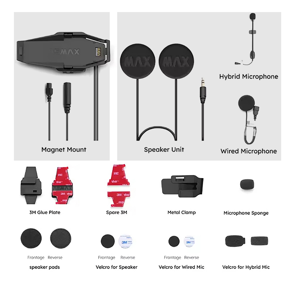 ASMAX F1 plus 2nd HELMET KIT # MAGNET MOUNT AND BASE PLATE KIT # MIC ...