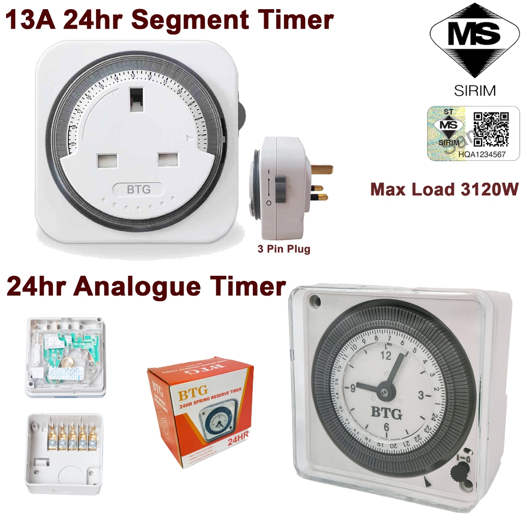 3H Eurosafe Suis Pemasa 13A Segment Plug In/Analog 24 Jam - Timer ...