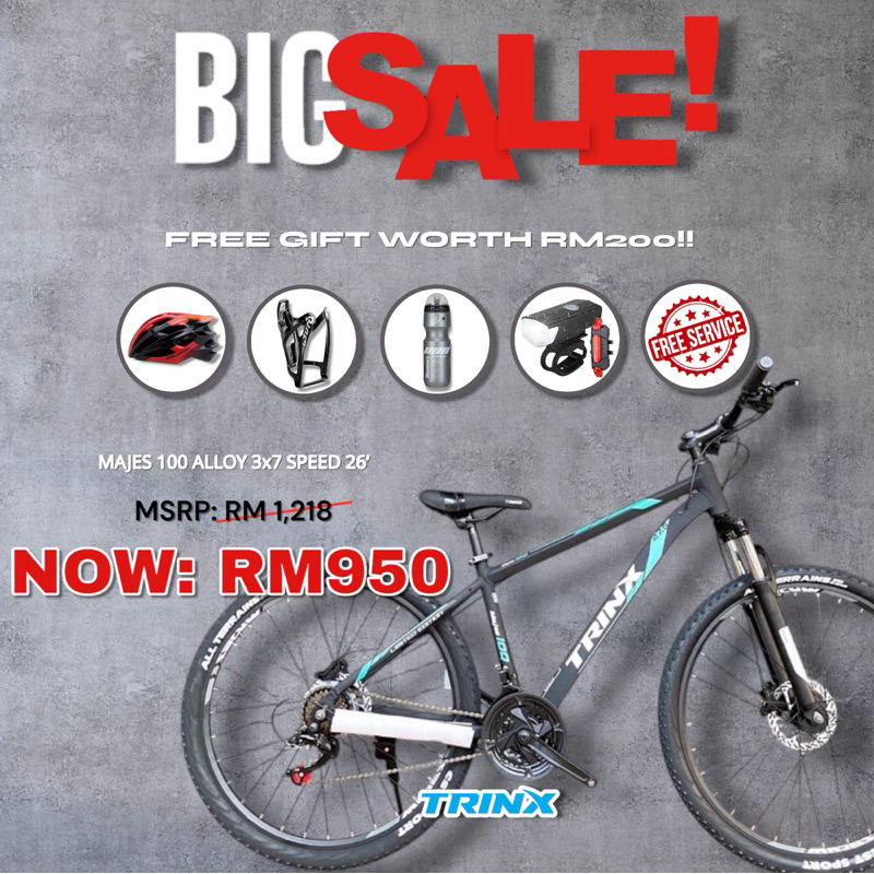 Trinx Majes 100 26” 21 Speed Hydraulic Brake Alloy Mountainbike For ...