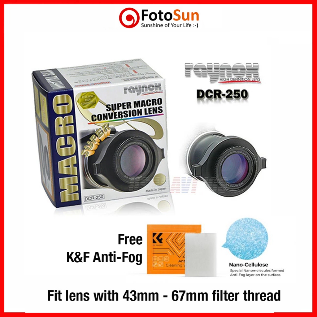 RAYNOX DCR-250 MACRO LENS FILTER ATTACHMENT 2.5X MAGNIFICATION | Shopee ...