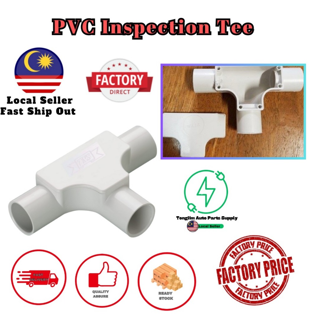 100pcs/50pcs/30pcs PVC Conduit Fitting Inspection Tee 3/4" 20mm / 1 ...
