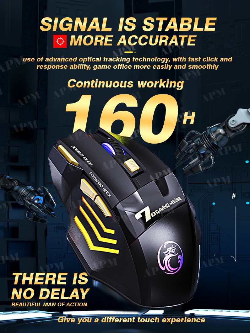 🔥100% Qualified Authentic🔥Gaming Wireless Silent Rechargeable Mouse ...