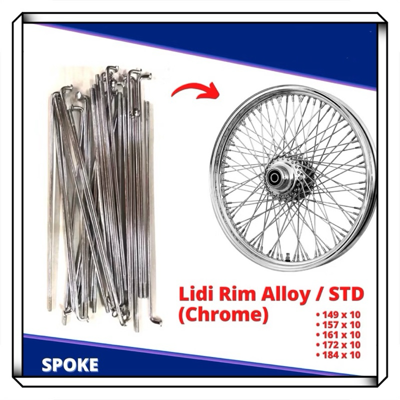 SPOKE RIM ALLOY/STD CHROME 149 157 161 172 184 LIDI RIM RANTING ALLOY ...