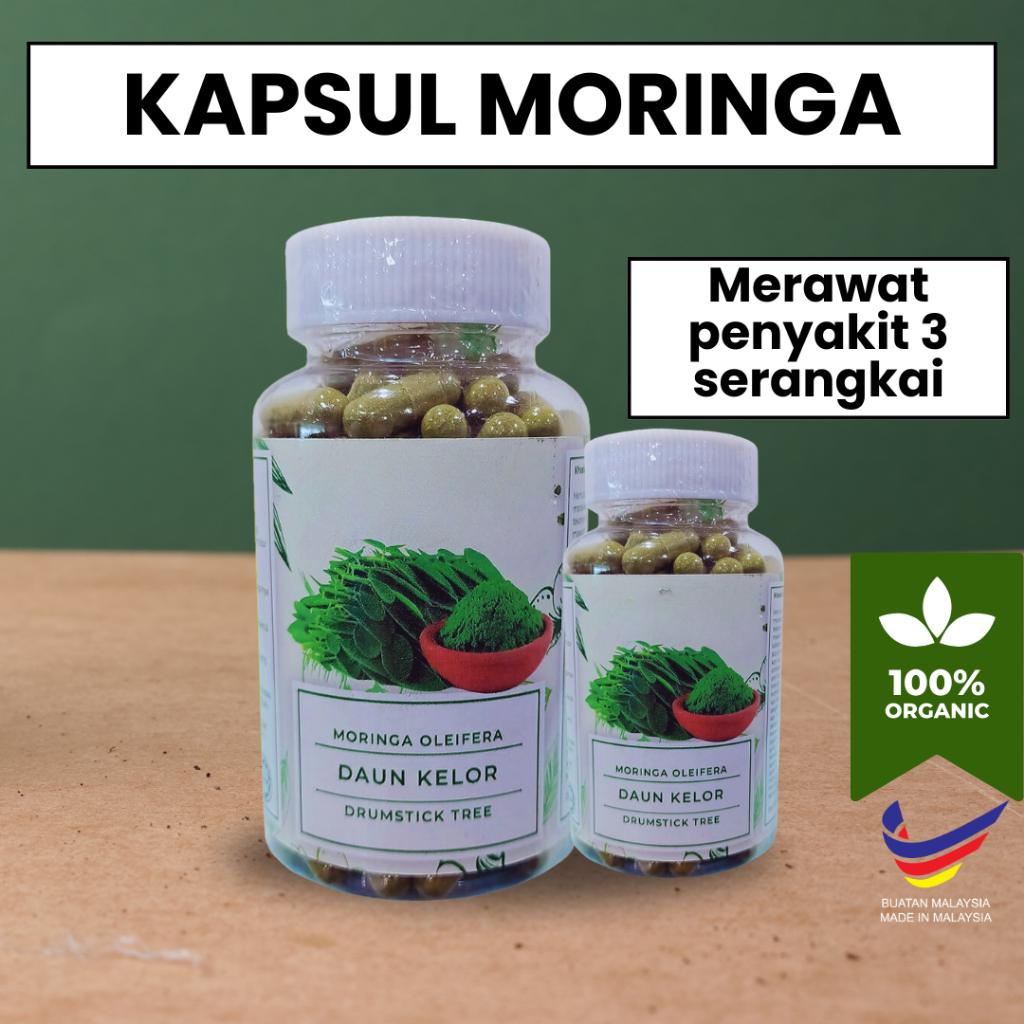 Kapsul Moringa / Daun Kelor / Merunggai - 480mg perkapsul | Shopee Malaysia