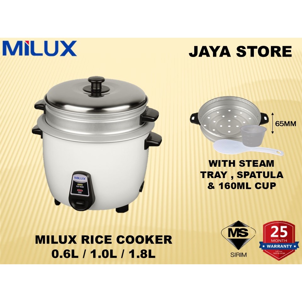 Milux Electric Rice Cooker With Steam Tray MRC-2106 (0.6L) / MRC-2110 ...