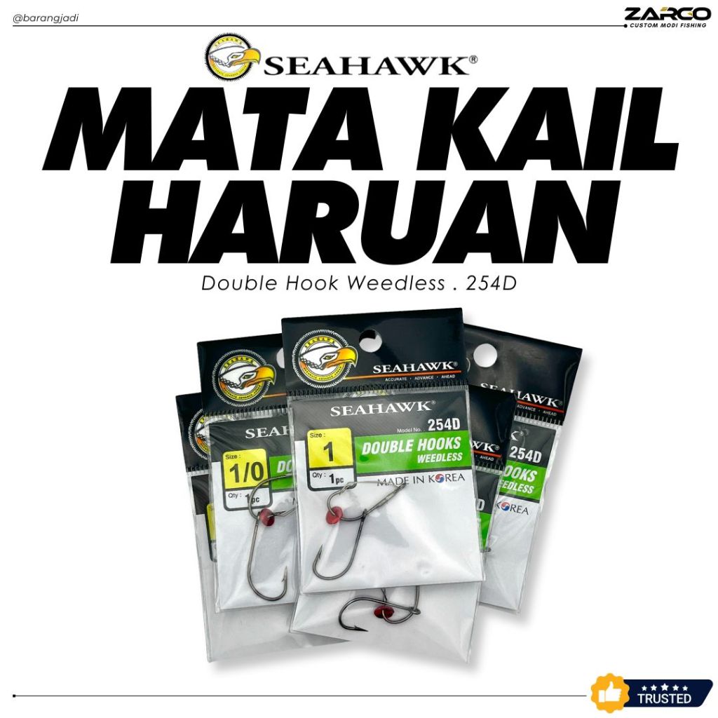 Mata Kail Haruan Double Hook Weedless Casting Haruan Toman Seahawk 254D ...