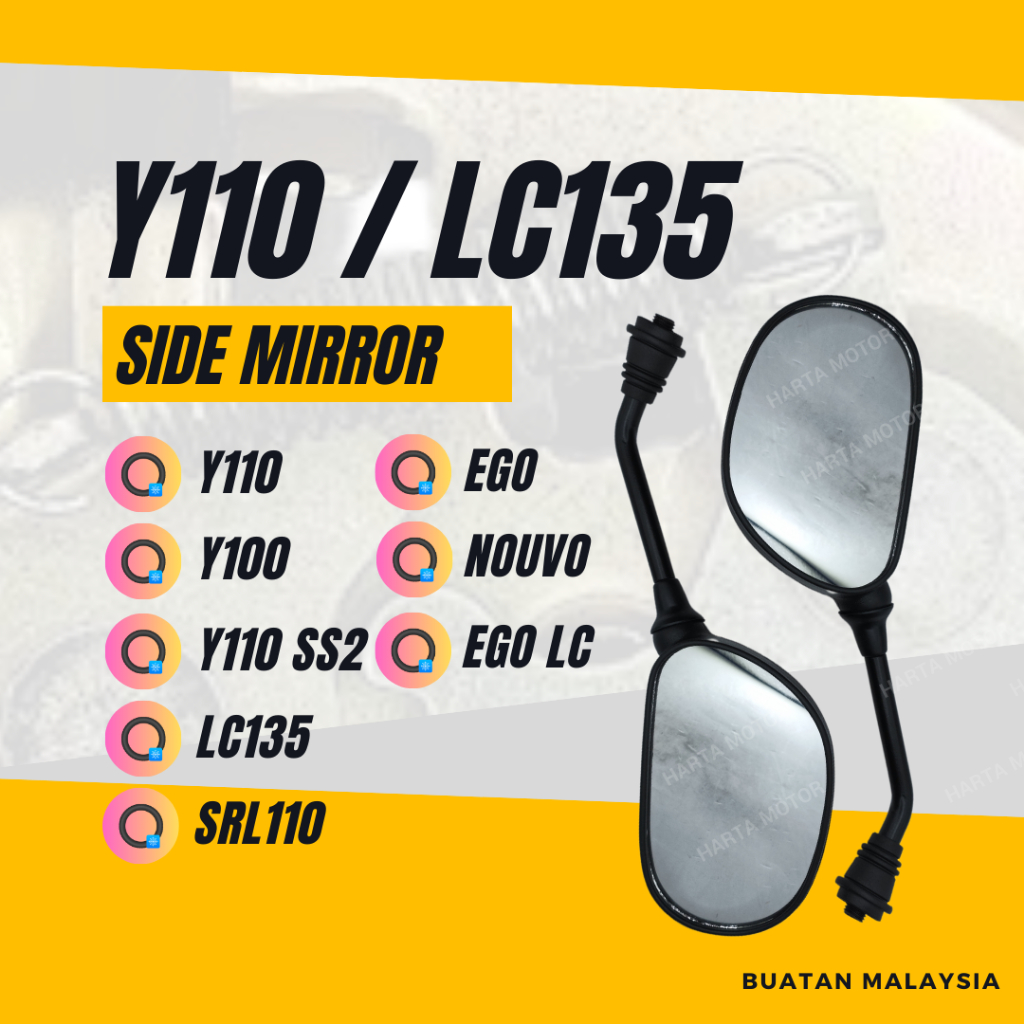 Y110 SPORT SIDE MIRROR LOCAL - Y110 Y100 SPORT SS2 LC135 SRL 110 EGO ...