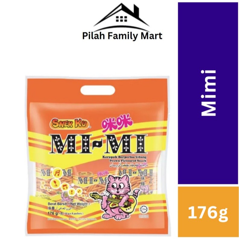 Mimi SNEK KU Prawn Flavoured Snack 8 x 22g (176g) | Shopee Malaysia