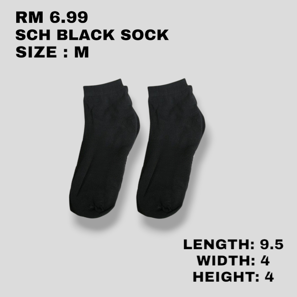 School Sock Short Plain Black Man ( 3in1 ) | Shopee Malaysia