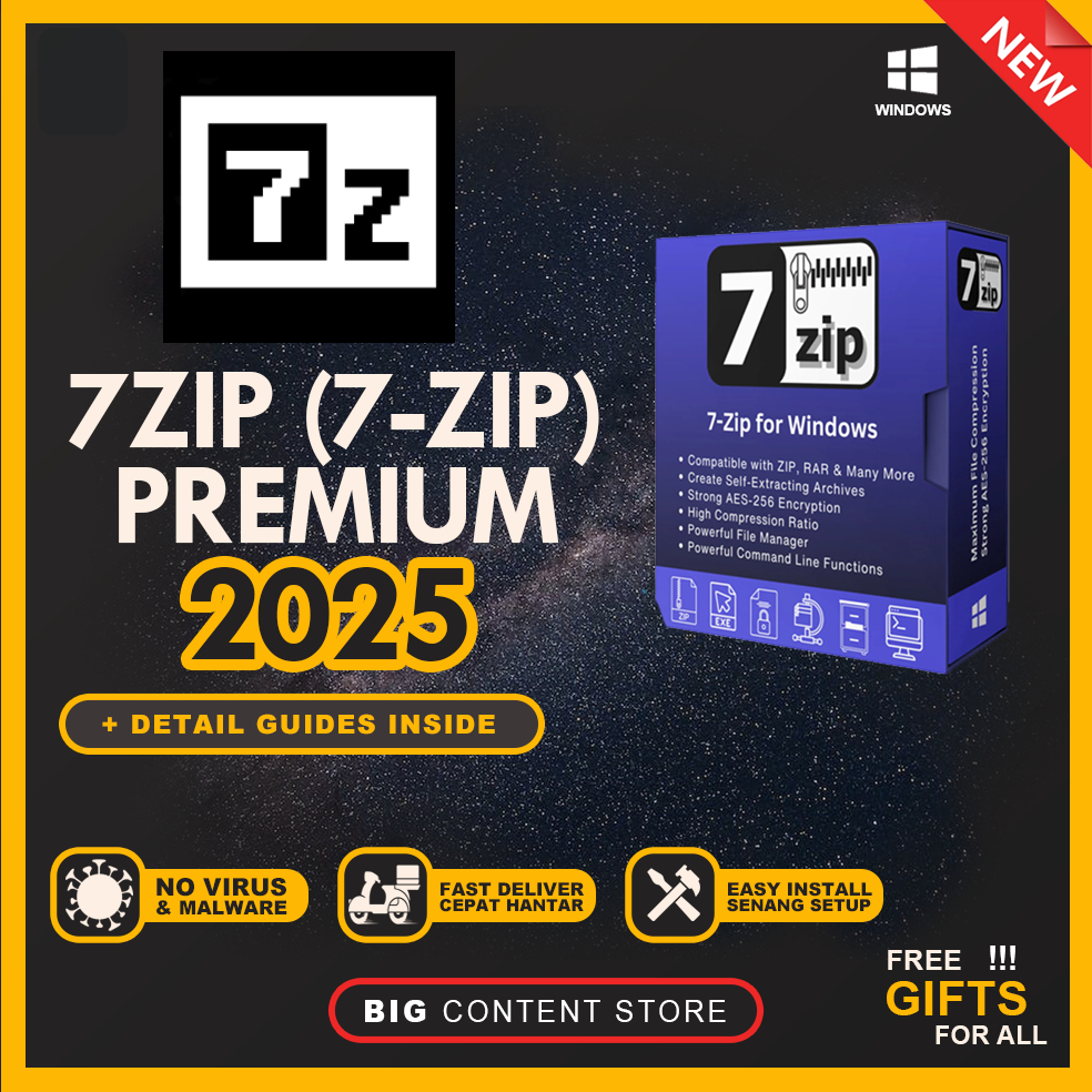 7Zip (7-Zip) 24.09 Final 💯 EASY INSTALL SOFTWARE 💯 LIFETIME PREMIUM 💯 FAST DELIVERY 💯 SAFE ...