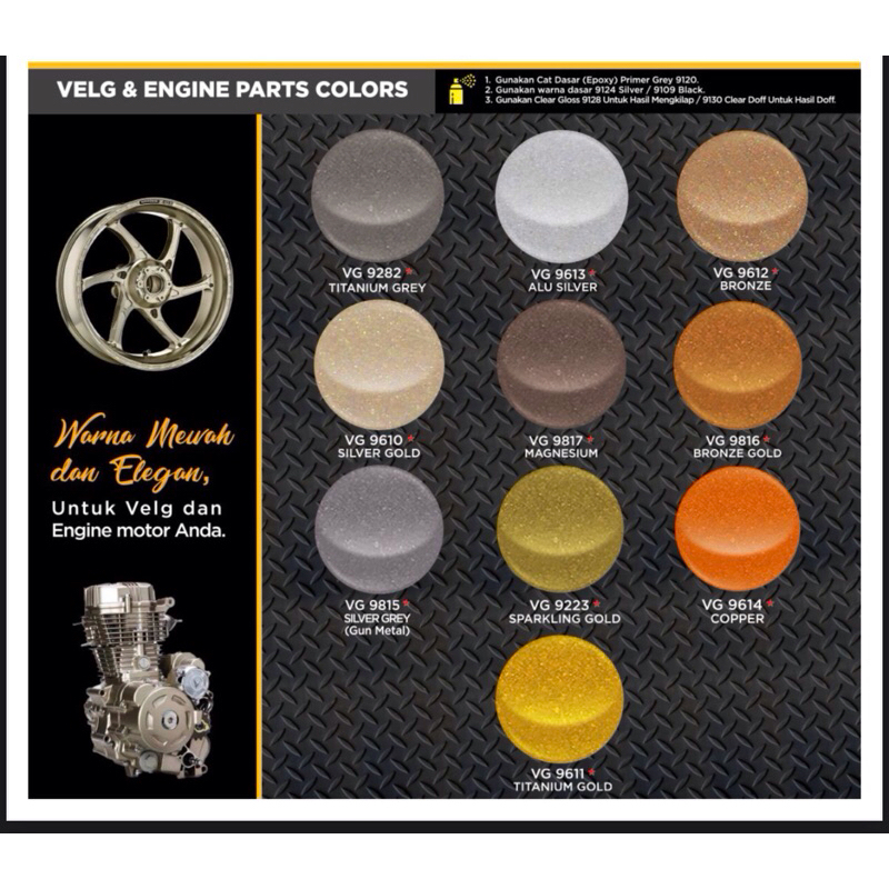 DITON VELG &ENGINE PARTS COLORS | Shopee Malaysia