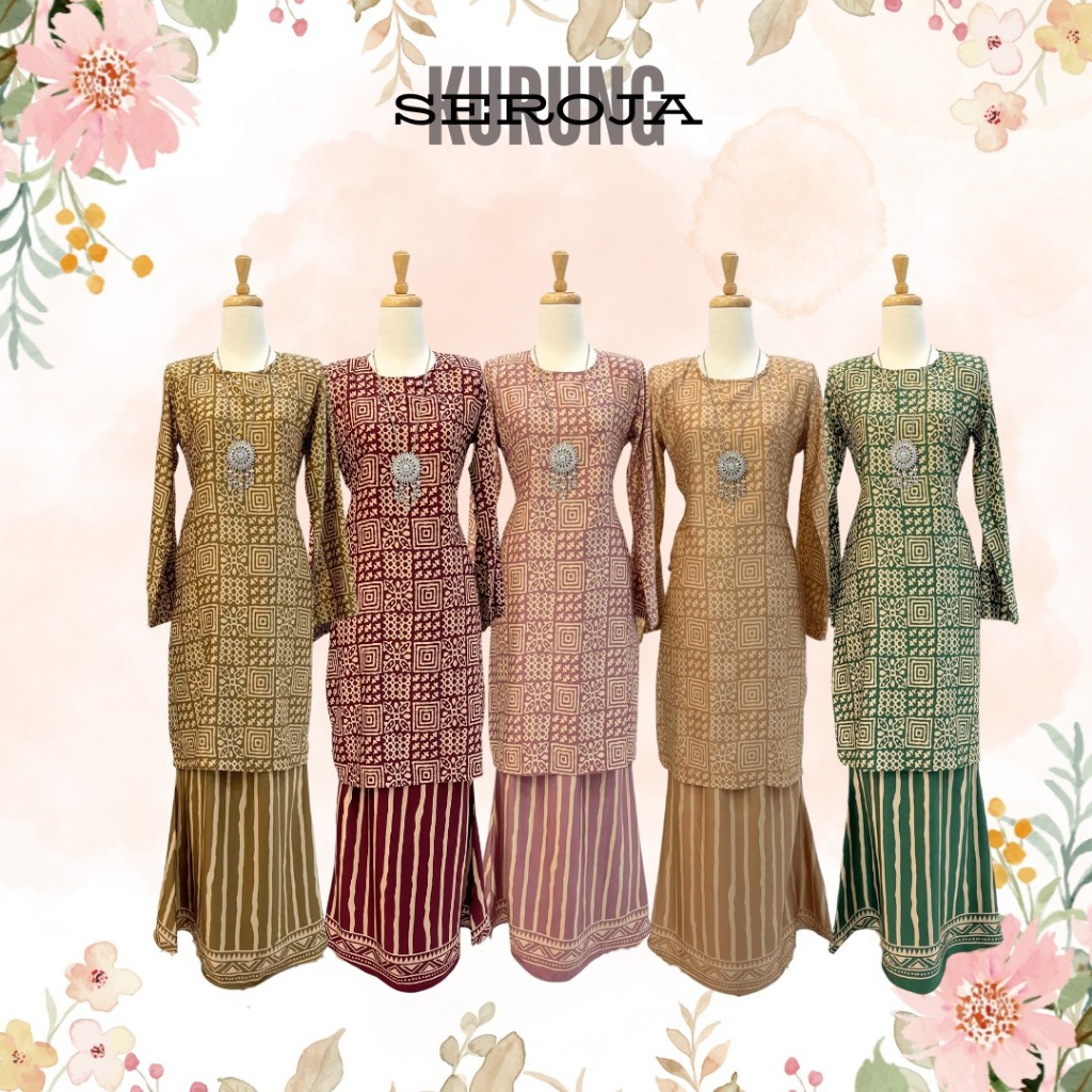NEW DESIGN !! Kurung Moden Batik Seroja IN 5 Colour by MOFF2u | Shopee ...